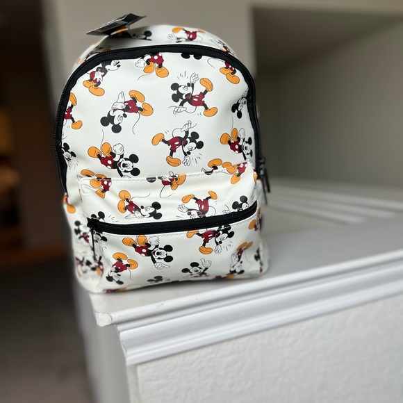 Disney | Bags | Disney Mickey Mouse Mini Faux Leather White Backpack ...